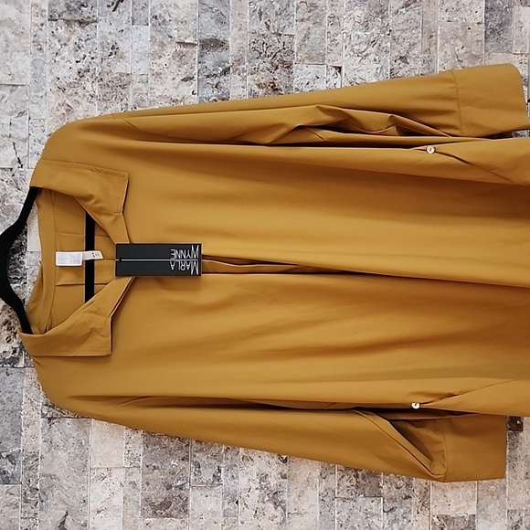 MarlaWynne | Tops | Marla Wynne Lightweight Womens Brown Gold Blouse ...